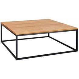 Couchtisch Home Affaire "Voorst", beige (natur geölt), B:80cm H:37cm T:80cm, Tische, aus massiver Eiche und Metallgestell