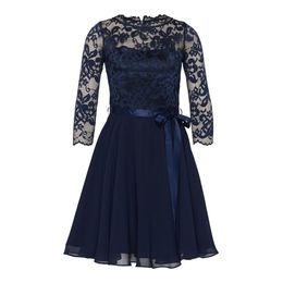 Swing Spitzenkleid mit Chiffon-Rock Damen Größe 36 navy