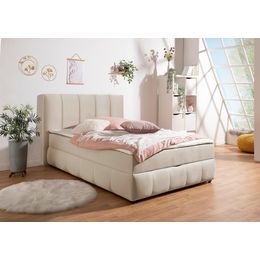 Boxbett Inosign "Hartley inkl. Bettkasten und Topper, auch in Überlänge erhältlich", beige, B:152cm L:210cm, Komplettbetten, wahlweise mit Bonnell- oder TTFK-Matratze in H2, H3 o. H4 erhältlich