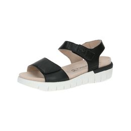 Keilsandalette Caprice "Caprice Sandalen Nappaleder", Damen, Gr. 39, schwarz, Nappaleder, Casual, Schuhe