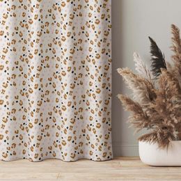 Vorhang Leopard Muster in Pastell - blickdichte Gardine Muster Wohnzimmer Schlafzimmer Küche Bad Badezimmer Jugendzimmer Beige