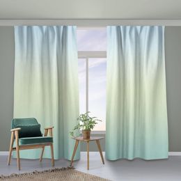 Vorhang Mint Farbverlauf - blickdichte Gardine Abstrakt Wohnzimmer Schlafzimmer Küche Bad Badezimmer Jugendzimmer Pastell