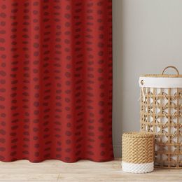 Vorhang Ungleiche Punkte Muster - Rot - blickdichte Gardine Muster Wohnzimmer Schlafzimmer Küche Bad Badezimmer Rot