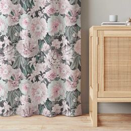 Vorhang Nostalgische Pfingstrosen in Pastell Rosa - blickdichte Gardine Blumen Floral Landhausstil Muster Wohnzimmer Schlafzimmer Küche Bad