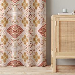 Vorhang Nador - blickdichte Gardine Abstrakt Muster Wohnzimmer Schlafzimmer Küche Bad Badezimmer Beige