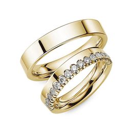 Phoenix Trauring PH&Ouml;NIX "Schmuck Geschenk Partnerring Ehering Goldring" Gr. 59, gelbgoldfarben, kristallwei&szlig;, Fingerringe, Damen, 59,mit Zirkonia, Gelbgold 333, 4mm, Trauring, Made in Germany - wahlweise mit oder ohne Zirkonia