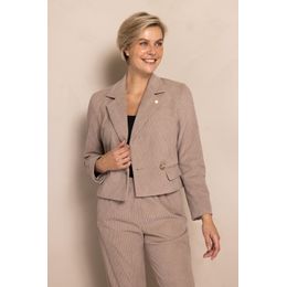 Kurzblazer Zhrill "Cord ZHJOJO", Damen, Gr. M, taupe, Cord, Obermaterial: 100% Polyester, unifarben, gerade taillenbedeckt, Blazer Kurzblazer, mit Reverskragen und 1-Knopf-Verschluss