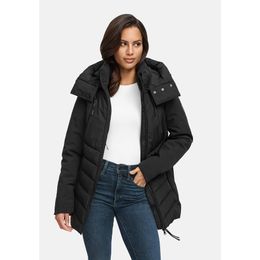 Winterjacke Marikoo "Tivaa", Damen, Gr. XL, schwarz, Obermaterial: 98% Polyester, 2% Elastan; Futter: 100% Polyester; Wattierung: 100% Polyester; Ärmelfutter: 100% Polyester, Jacken, mit abnehmbarer Kapuze und figurbetonter Passform