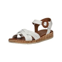 Riemchensandale Tamaris "Tamaris Sandalen Leder", Damen, Gr. 40, wei&szlig;, Leder, Schuhe Riemchensandale