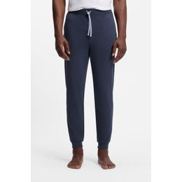 Sweatpants BOSS "Mix & Match Pants", Herren, Gr. L, blau (open blau 460), Sweatware, Obermaterial: 95% Baumwolle, 5% Elasthan, casual, Basic knöchellang, Hosen, mit Kordelzug