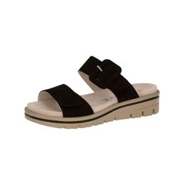 Pantolette Caprice "Caprice Pantoletten Nubukleder", Damen, Gr. 36, schwarz, Nubukleder, Schuhe Pantolette