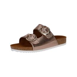 Pantolette Caprice "Caprice Pantoletten Leder", Damen, Gr. 38, beige (taupe), Leder, Schuhe Pantolette