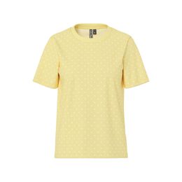 Pieces T-Shirt 'PCRia' Damen Gr&ouml;&szlig;e XS hellgelb / wei&szlig;