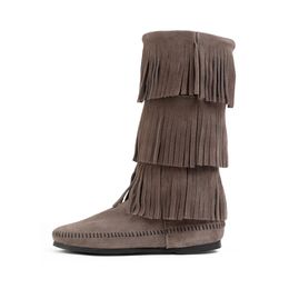Minnetonka Stiefel 'Joia' Damen Gr&ouml;&szlig;e 41 grau Winterschuhe