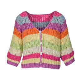 DAINIKA Seiden-Grobstrick-Cardigan, 44 - Multicolor, aus Seide