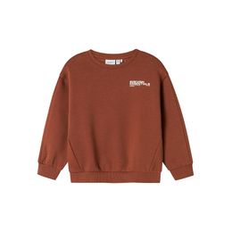 name it Sweatshirt 'NMMOKIAN' Jungen Größe 104 cognac / weiß