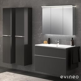 evineo ineo7 Spiegelschrank mit Beleuchtung und 3 Türen, BEA015MI,