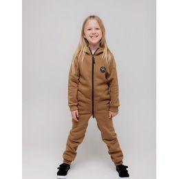 MANUL Overall 'Latte' Jungen Gr&ouml;&szlig;e 134 camel / schwarz / wei&szlig;