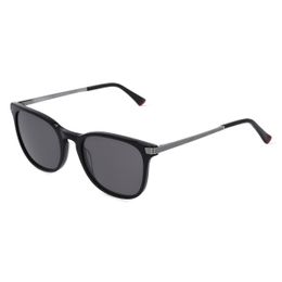 Fielmann BD 436 SUN FLEX CL | Herren-Sonnenbrille | Fassung: Vollrand, Quadratisch, Acetat, Schwarz Silber | Glasfarbe: G15