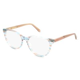 Fossil 7203 Brille Damen | Fassung: Vollrand, Quadratisch, Blau Gestreift