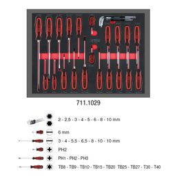 KS Tools SCS Schraubendreher-Satz, 29-teilig in 1/1 Systemeinlage (711.1029)