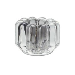 HOME STORY Teelichthalter grau Glas Ma&szlig;e (cm): H: 6,5 &Oslash;: 8.0 &raquo; M&ouml;bel Kraft