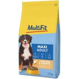 MultiFit Trockenfutter Hund Adult, Maxi, mit Gefl&uuml;gel & Karotte 12 kg