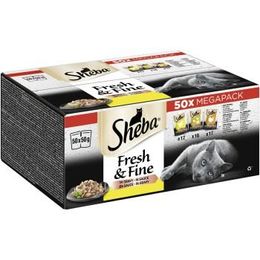 Sheba Mega Pack Fresh & Fine in Sauce mit Huhn, mit Gefl&uuml;gel, mit Truthahn 50 x 50g