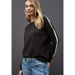 Rundhalspullover Street One, Damen, Gr. 38, schwarzest braun, Strick, Obermaterial: 30% Polyester, 29% Polyacryl, 21% Viskose, 20% Nylon, unifarben, regular fit normal, Rundhals, Rippbündchen, Pullover, mit Rippbündchen