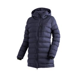 Funktionsmantel Maier Sports "Lomnica Coat W", Damen, Gr. 36, blau (dunkelblau), 100% Polyamid, Mäntel, Damen Mantel, leichtes Primaloft Material, 3 RV-Taschen und Kapuze