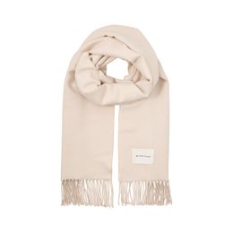 Schal Tom Tailor, Damen, beige (cold beige), Web, Materialmix, unifarben, Modetücher, mit Fransen