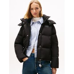 Steppjacke Tommy Jeans "TJW ALASKA GRID DOWN JACKET EXT", Damen, Gr. M (38), schwarz, Web, Obermaterial: 100% Polyester, unifarben, regular fit, Jacken