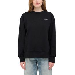 Sweatshirt Mustang "Damen Style Burley", Damen, Gr. L, schwarz, 100% Baumwolle, regular fit, Rundhals, Sweatshirts