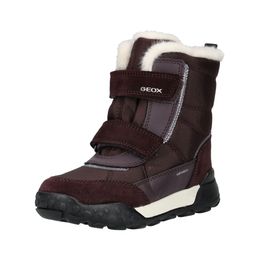 Snowboots Geox "Geox Stiefel Leder/Textil", Kinder, Gr. 28, burgundy, Leder, Textil, Schuhe