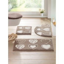 Badematte Grund Gr. 1, grau (taupe, ecru), rechteckig (45cm x 50cm ), 1 Stk., Badematten, Badematte