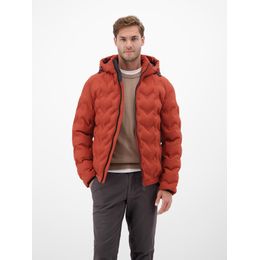 Steppjacke Lerros, Herren, Gr. 3XL, burnt rot, Web, Obermaterial: 100% Polyester, unifarben, normal h&uuml;ftbedeckend, Rundhals, Jacken Steppjacke, mit Kapuze und Kordelzug