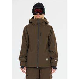 Skijacke SOS "Cervinia", Damen, Gr. L, grau, 86% Polyamid, 14% Elasthan, unifarben, kurz, ohne Ausschnitt, Jacken, mit wasserdichten und wärmenden Eigenschaften