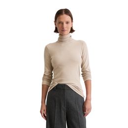 Marc O'Polo Langarmshirt MARC O'POLO "aus soft geripptem Jersey", Damen, Gr. L, chalky mauve, Obermaterial: 46% Modal, 46% Baumwolle, 8% Elasthan, unifarben, Basic, slim fit, normaler Saum, Shirts