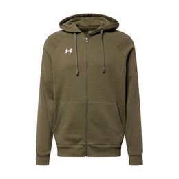 Under Armour Sportsweatjacke 'Rival' Herren Gr&ouml;&szlig;e XS oliv / wei&szlig;
