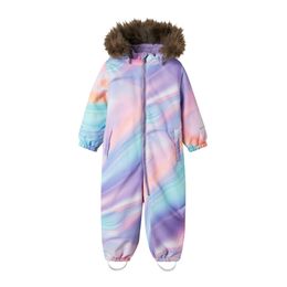 name it Funktionsanzug 'NMFSNOW10' M&auml;dchen Gr&ouml;&szlig;e 92 hellblau / braun / flieder / rosa