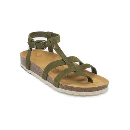 Mandel Leder-Zehensandalen in Khaki - 43% | Größe 37 | Damen-sandalen