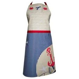 Kochschürze stuco "Nautica", bunt (rot, blau, beige), B:80cm L:85cm, Baumwolle, Schürzen