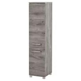 Midischrank Welltime "Windau", braun (eiche ribbeck), B:30cm H:130cm T:35cm, Holzwerkstoff, Schränke, Bad-Midischrank, 30 cm breit