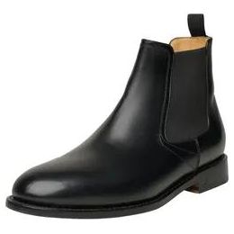 Schlupfboots Henry Stevens "Ella CB Businessschuh", Damen, Gr. 37,5, schwarz, Leder, Schuhe, Damen Chelsea Boots Leder handgefertigt, Stiefelette