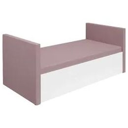 Jugendbett Paidi "FLYNN in verschiedenen Ausführungen, Ausziehbett mit 2 Liegeflächen", kreideweiß, dunkelrosa, B:106cm H:92cm L:216cm, Betten, Gästebett, Metallgestell inkl. Lattenroste, 2-in-1 Funktionsbett