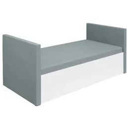 Jugendbett Paidi "FLYNN in verschiedenen Ausführungen, Ausziehbett mit 2 Liegeflächen", kreideweiß, aschblau, B:106cm H:92cm L:216cm, Betten, Gästebett, Metallgestell inkl. Lattenroste, 2-in-1 Funktionsbett
