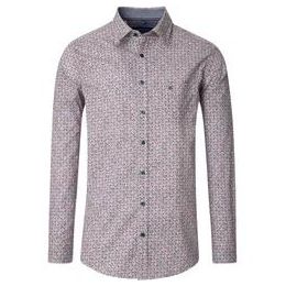 Langarmhemd Casamoda "Casamoda Freizeithemd Print", Herren, Gr. XL, Normalgrößen, rosa (rosarot), 100% Baumwolle, bedruckt, comfort fit, Hemden