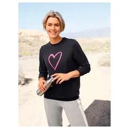Sweatshirt Catamaran, Damen, Gr. 36/38, pink (schwarz, magenta), 100% Baumwolle, bedruckt, gemustert, unifarben, Rundhals, Sweatshirts