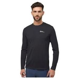 Langarmshirt Jack Wolfskin "VONNAN LS T M", Herren, Gr. S (48), schwarz, Oberstoff: 100% POLYESTER, Shirts