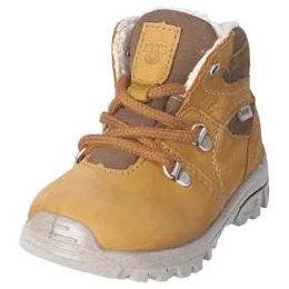 Schnürstiefelette Pepino "Pepino Stiefelette Leder/Textil", Kinder, Gr. 23, senf, Leder, Casual, Schuhe